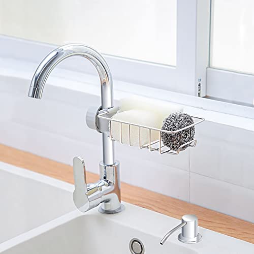 2 pc Sponge Holder for Kitchen Sink Stainless Steel Faucet Faucet Rack for Kitchen Sink by POKHDYE (2pc)