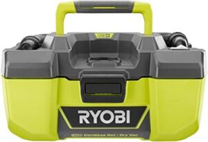 ryobi 18-volt one+ 3 gal project wet/dry vacuum and blower with accessory storage (tool-only- battery and charger not included) (renewed), green (zrp3240)