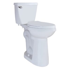 winzo wz5888c extra taller two piece toilet elongated bowl with 21.25" seat height,1.28 gpf front flush for seniors, white