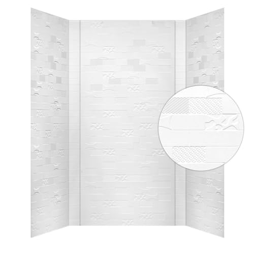 From Plain To Beautiful In Hours 133-VERSA-KIT Versa Tile Tub and Shower Wall Panels Surround, Gloss White, 96 Square Feet