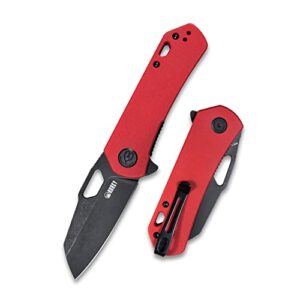 kubey duroc ku332f pocket knife for edc, 2.91" aus-10 blade g10 handle outdoor camping knife for men