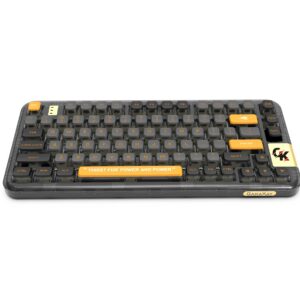 GK GAMAKAY GK75 75% RGB Transparent Gasket Mechanical Keyboard, Bluetooth/USB-C Wired/2.4GHz Wireless 80 Keys Hot Swap Gateron Yellow Switch 2.0 KSA Profile PBT Keycaps Gaming Keyboard (Black)