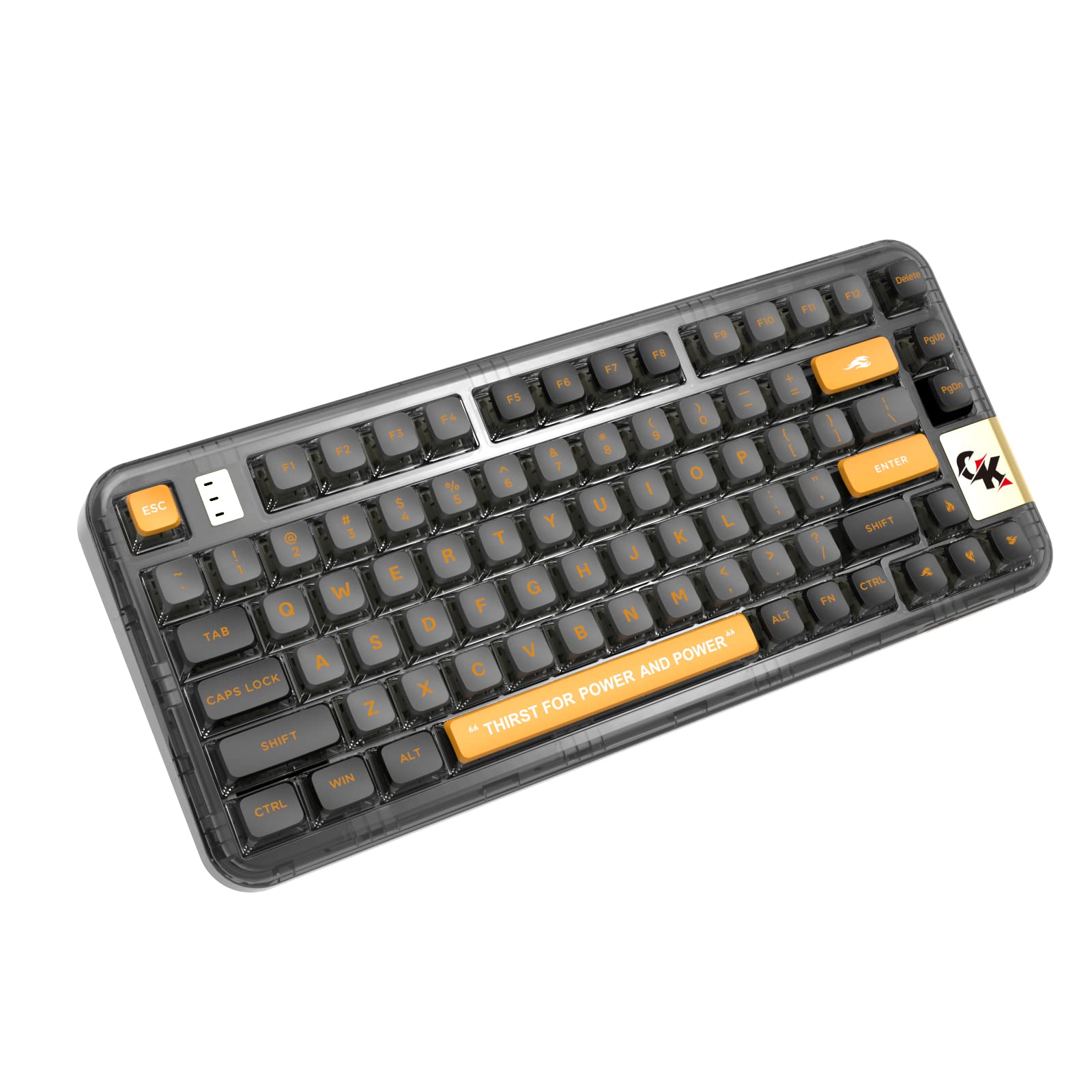 GK GAMAKAY GK75 75% RGB Transparent Gasket Mechanical Keyboard, Bluetooth/USB-C Wired/2.4GHz Wireless 80 Keys Hot Swap Gateron Yellow Switch 2.0 KSA Profile PBT Keycaps Gaming Keyboard (Black)