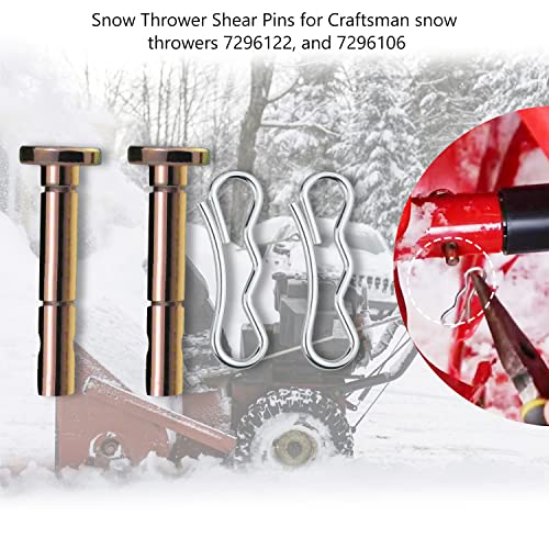 AMTHKNO Snowblower Shear Pins Shear Bolts & Cotter Pins for Craftsman 07188389, 7296122, 7296106