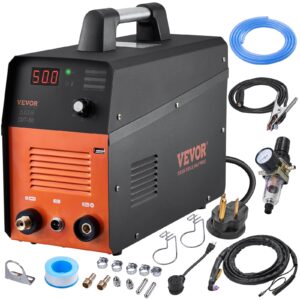 vevor plasma cutter, 50amp, air cutting machine with plasma torch, 110v/220v dual voltage ac igbt inverter metal cutting equipment for 1/2" clean cut aluminum and stainless steel, black