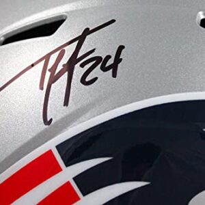 Ty Law Autographed New England F/S Speed Helmet w/SB Champs-Beckett W Hologram Black