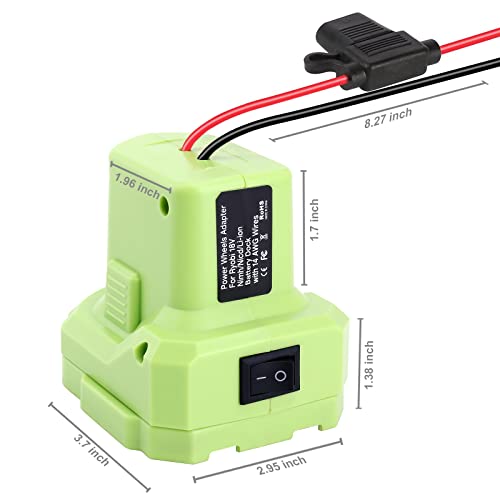 ELEFLY Power Wheel Adapter with Fuse & Wire Terminal, Compatible with Ryobi 18V One+ Battery P108 P107 P102 P109 P189 P190, Power Connector for RC Toy Car, e-Bike and Robotics