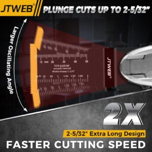 JTWEB 5PCS Titanium Oscillating Multitool Blade for Wood Metal, Titanium Oscillating Saw Blades for Nails Screws Cutting, Universal Multi Tool Blades Kits Oscillating Tool Blades fit Dewalt Milwaukee