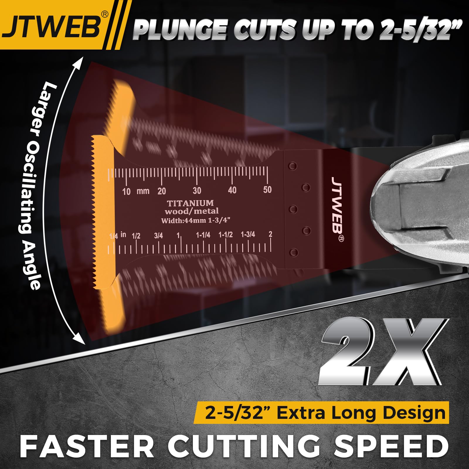 JTWEB 5PCS Titanium Oscillating Multitool Blade for Wood Metal, Titanium Oscillating Saw Blades for Nails Screws Cutting, Universal Multi Tool Blades Kits Oscillating Tool Blades fit Dewalt Milwaukee