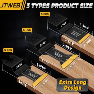 JTWEB 5PCS Titanium Oscillating Multitool Blade for Wood Metal, Titanium Oscillating Saw Blades for Nails Screws Cutting, Universal Multi Tool Blades Kits Oscillating Tool Blades fit Dewalt Milwaukee