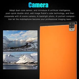 Android 12 Tablet, 10.1in HD LCD Screen Display, 5G WiFi Portable Pad Support Calling, Front 200w Rear 500w Dual Camera, Long Lasting Battery, 10 Cores CPU Tablet PC 6GB 128GB(Orange)