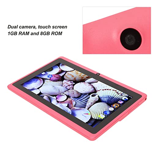 ciciglow Tablet for Toddlers, 7 inch Portable Android Tablet PC, 8GB ROM 1GB RAM Kids Learning Education Tablet with Protective Cover, Safety Eye Protection Screen, WiFi, Bluetooth, Dual Camera(Pink)