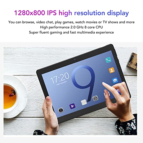 PUSOKEI Tablet 10 Inch, Android 10.0 Tablets, 3GB RAM 32GB ROM 128GB Expand, 8 Core CPU, HD IPS Touch Screen, 5MP Camera, Dual SIM Slot, 2.4G/5G WiFi, BT, 6000mah Battery(Black)