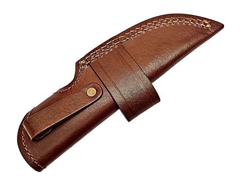 9" Long Handmade Leather Sheath For Fixed Blade Knife. Fits up to 5"—5.5” cutting blade knife.