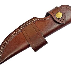 9" Long Handmade Leather Sheath For Fixed Blade Knife. Fits up to 5"—5.5” cutting blade knife.