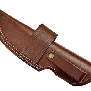 9" Long Handmade Leather Sheath For Fixed Blade Knife. Fits up to 5"—5.5” cutting blade knife.