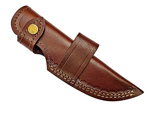 9" Long Handmade Leather Sheath For Fixed Blade Knife. Fits up to 5"—5.5” cutting blade knife.