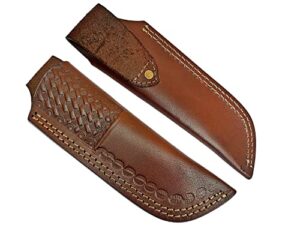 9” long handmade leather sheath for fixed blade knife.