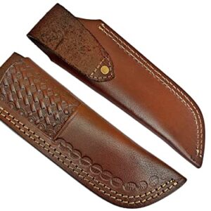 9” Long Handmade Leather Sheath For Fixed Blade Knife.