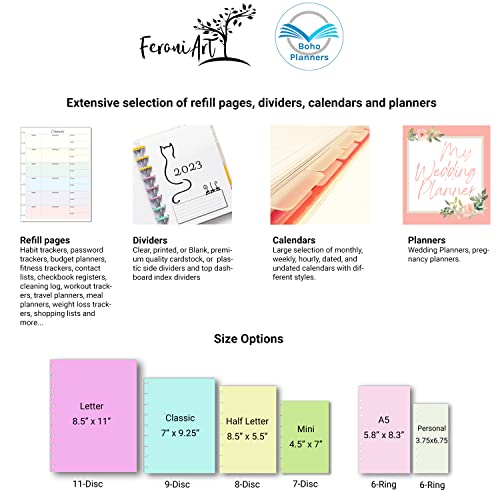 11-Disc Dashboard Semi-Transparent Blank Top Index Dividers, Fits 11-disc Discbound Planners (8.5x11 inches), such as Circa Letter, Arc by Staples, TUL Letter