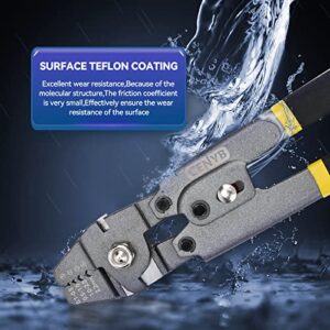 CENYB Up To 2.2mm（3/64 1/16 5/64 Inch） Teflon Coating Anti-Rust and Anti-Corrosion Wire Rope Crimper Fishing Crimping Tool