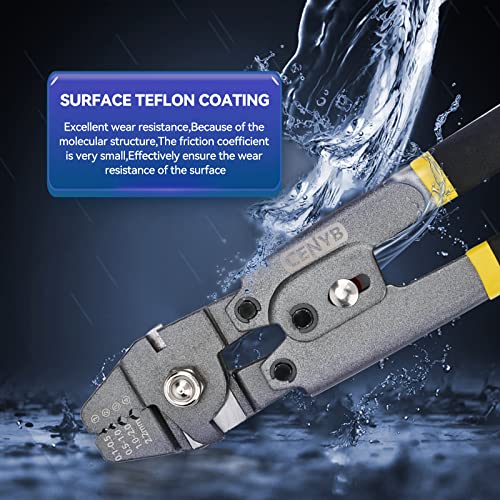 CENYB Up To 2.2mm（3/64 1/16 5/64 Inch） Teflon Coating Anti-Rust and Anti-Corrosion Wire Rope Crimper Fishing Crimping Tool