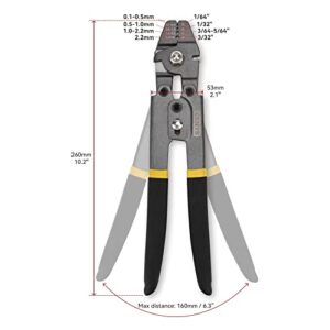 CENYB Up To 2.2mm（3/64 1/16 5/64 Inch） Teflon Coating Anti-Rust and Anti-Corrosion Wire Rope Crimper Fishing Crimping Tool