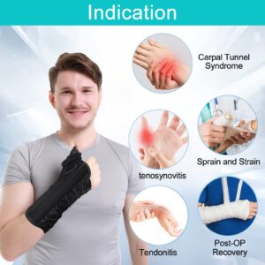 TANDCF bestlife Unisex Universal Wrist Lacer Thumb Spica Splint for Carpal Tunnel Syndrome & De Quervain’s Syndrome,Adjustable Night Wrist Thumb Support Brace with Splints Right Hand For Women & Men,Great for Tendonitis,Arthritis,Wrist Pain,Sprain,Sports