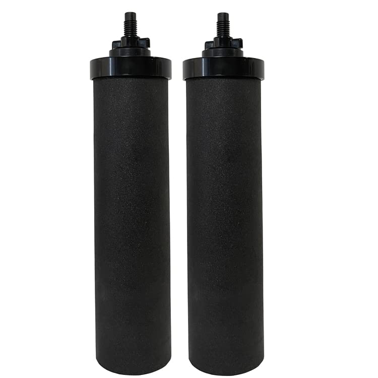 Amwater Cartridge Water Filter Compatible with Black Purification Elements Purifier Replacement Gravity System Filters,Fits BERKEY and Other Gravity Filter Systems(2 Pack）