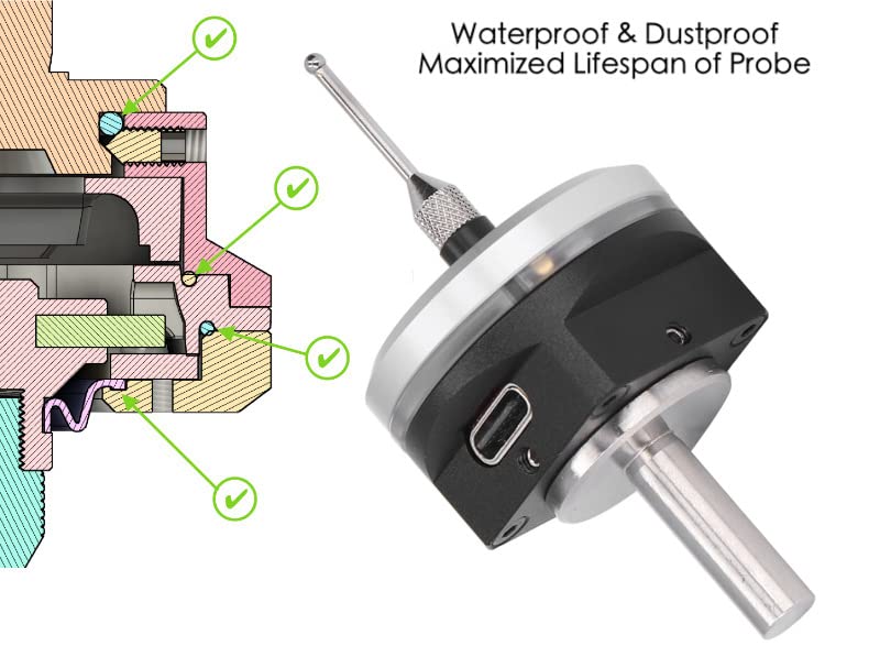 3D Edge Finder, Professional 3D Touch Probe Dustproof Waterproof 3D Edge Locator XYZ Axis Anti Roll 6mm Shank for Mach3 GRBL CNC Equipment