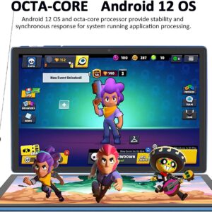 GOODTEL Android Tablet 10 Inch Tablet Octa-Core Processor 64 GB ROM Tablets, Smart IPS, 8000 mAh, Camera 5 MP + 8 MP, WiFi | Bluetooth, Tablet with Keyboard + Mouse (Blue)