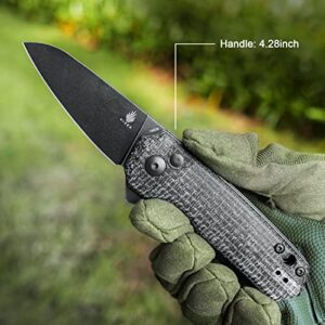 Kizer Lieb M Folding Pocket Knife 3 Inches 154CM Blade Black Micarta Handle EDC Knife Outdoor Tools V3541C2