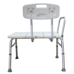 Winado Tub Transfer Bench for Bathtub with Backrest & Armrest, Supports up to 330 lbs Aluminium Alloy Bath Chair, White