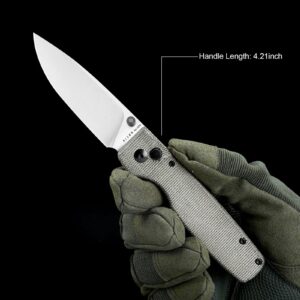 Kizer Original(XL) 3.27 Inches Pocket Knife 154CM Blade EDC Knife Micarta Handle Thumb-stud Openers Knives V4605C1