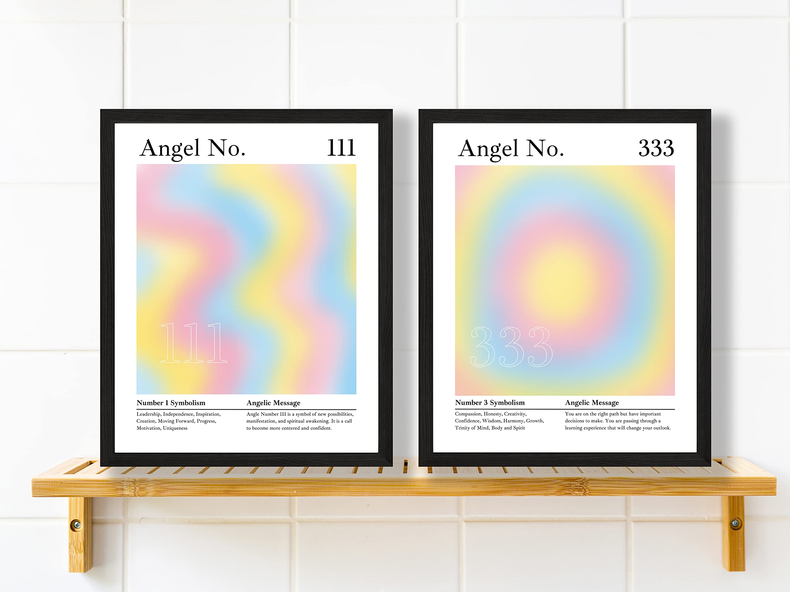 Roxbury Row Set of 9 8x10 Unframed Aura Posters for Room Aesthetic, Angel Number Poster, Aesthetic Room Decor, Spirital Aesthetic Room Decor (Complete Set)