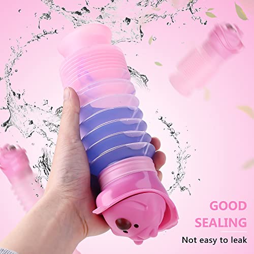 Portable Urinal Toilet, Shrinkable Potty for Toddler Pee Training, Emergency Urinal for Boys Kids Adults Car Travel and Camping Outdoor (Pink)