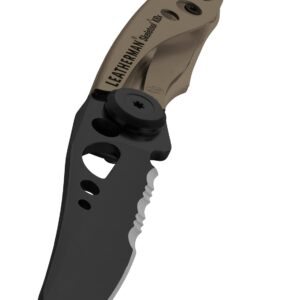 LEATHERMAN, Skeletool KBX Pocket Multitool with Knife and Bottle Opener, Coyote Tan