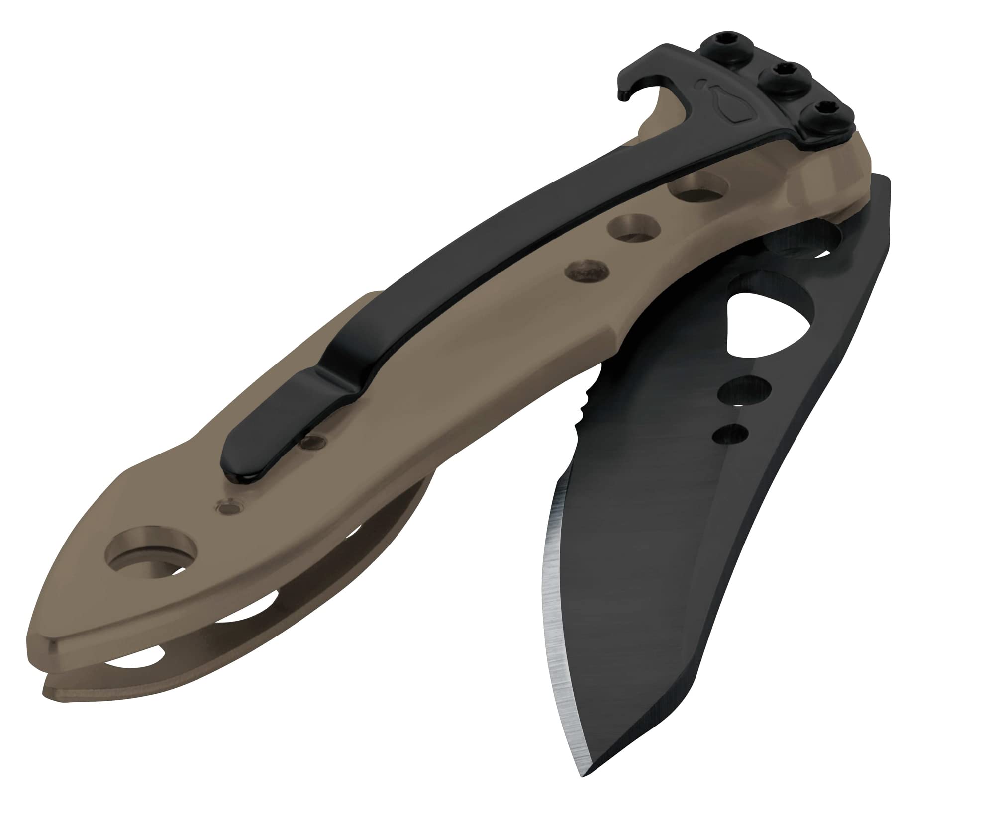 LEATHERMAN, Skeletool KBX Pocket Multitool with Knife and Bottle Opener, Coyote Tan