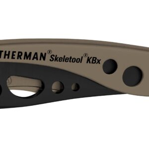 LEATHERMAN, Skeletool KBX Pocket Multitool with Knife and Bottle Opener, Coyote Tan