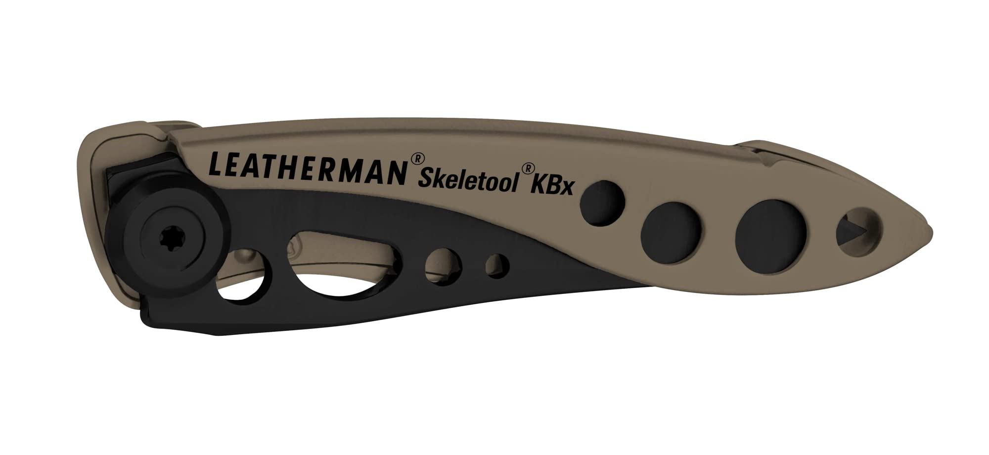 LEATHERMAN, Skeletool KBX Pocket Multitool with Knife and Bottle Opener, Coyote Tan