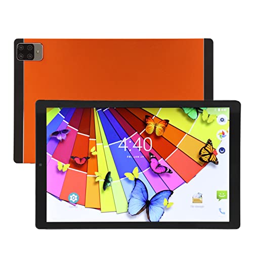 Bewinner 10 Inch Tablet for Android 10, 6GB RAM 256GB ROM, 1200x1920 IPS HD Screen, Octa Core CPU Processor, Dual SIM 4G Calling Tablet 5G WiFi Tablet PC 7000mAh(Orange)