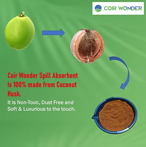 Coir Wonder 3-in-1 Oil Absorbent, Paint Hardener & Sweeping Compound – 15 Liter (15.9 Quarts) – for Oil, Biohazard, Body Fluid Spill Kit – Coco Husk Granules – Absorbing More Than Clay Litter & Mats