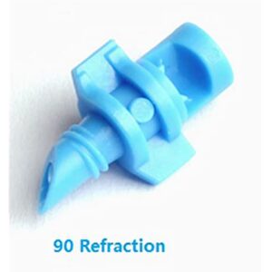 VIEUE Garden Drip Irrigation System Accessories 500 Pieces 90 180 360 Degree Refraction Atomizing Nozzle Sprinkler Simple Garden Bonsai Flower Fruit Tree Irrigation Sprayer (Color : 90 Degree)