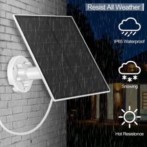 Solar Panel for Security Camera,5W USB Solar Panel for DC 5V Security Camera with Micro USB or USB-C Port,IP65 Waterproof Solar Charger for Camera with 360°Adjustable Mounting(2 Pack)