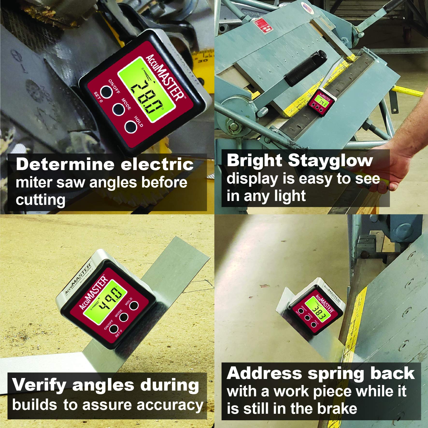 Calculated Industries 7434 AccuMASTER 2-in 1 Magnetic Digital Level and Angle Finder & General Tools T-Bevel Gauge & Protractor #828 - Digital Angle Finder