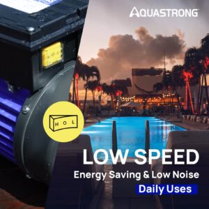 AQUASTRONG 2 HP In/Above Ground Dual Speed Pool Pump, 115V, 5186 GPH, High Flow, Powerful Self Priming Swimming Pool Pump with Filter Basket for Swimming Pool