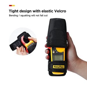 KingSung Clamp Meter Holster for Fluke 323/324/325/376FC/362/302 and More Electrical Test Meters, with Pocket Sturdy Fabric Case, Convenient Unisex Universal Belt Loop,Universal Pouch