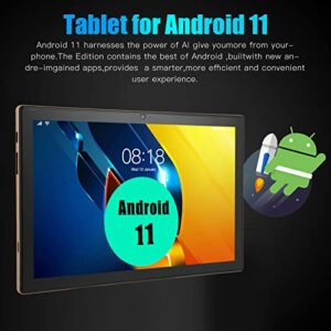 Zopsc 10in Tablet for Android 11 4G Talkable Tablet 2.4G 5G Dual Band WiFi 6GB 128GB 800W 2000W 1920 1200 MT6755 8 Core 8800mAh 100 240V Gold(US)