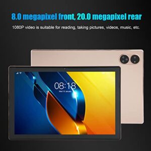 Zopsc 10in Tablet for Android 11 4G Talkable Tablet 2.4G 5G Dual Band WiFi 6GB 128GB 800W 2000W 1920 1200 MT6755 8 Core 8800mAh 100 240V Gold(US)