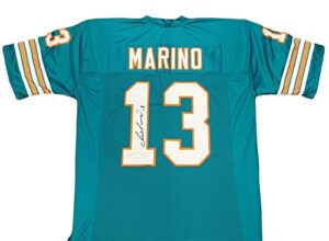 dan marino miami dolphins signed autograph custom jersey teal jsa certified